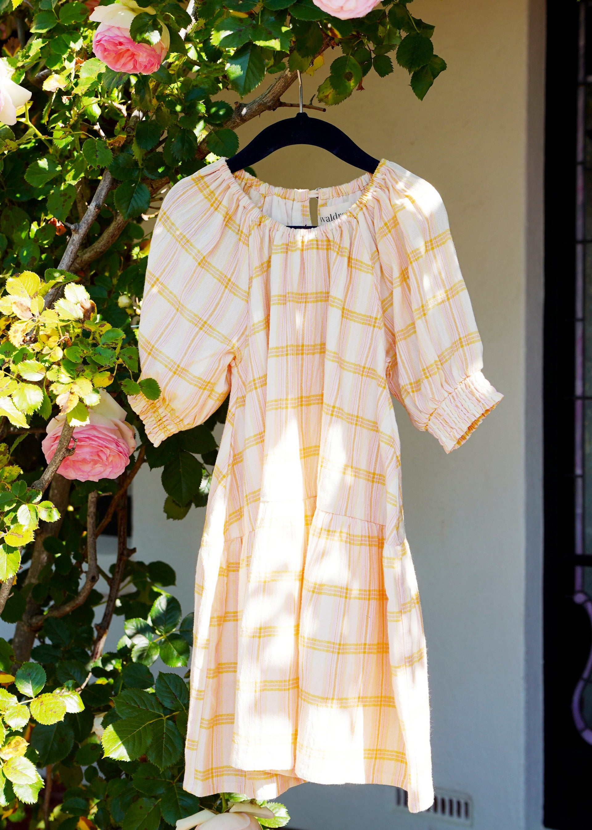 GIRLS POSIE DRESS // CREAM CHECK – waldrey